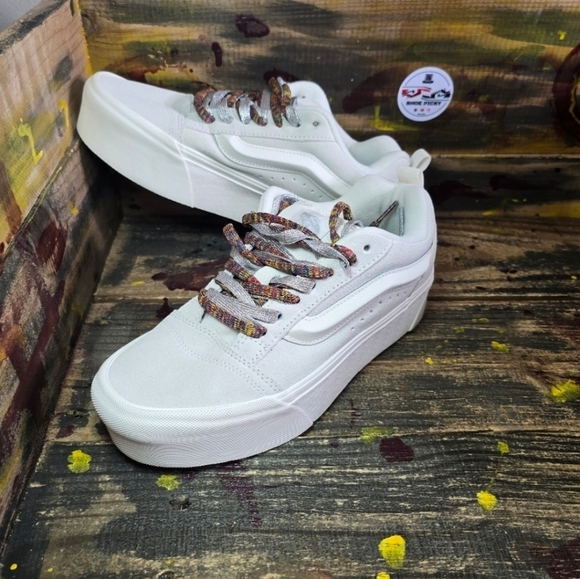 Vans | Shoes | Vans Knu Stack White Chunky Platform Sneakers Vn00crs448 ...
